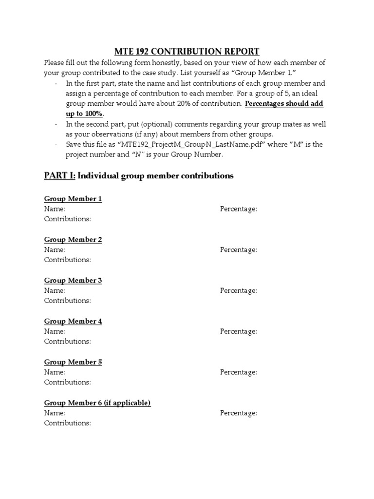 Contribution Report Form | PDF