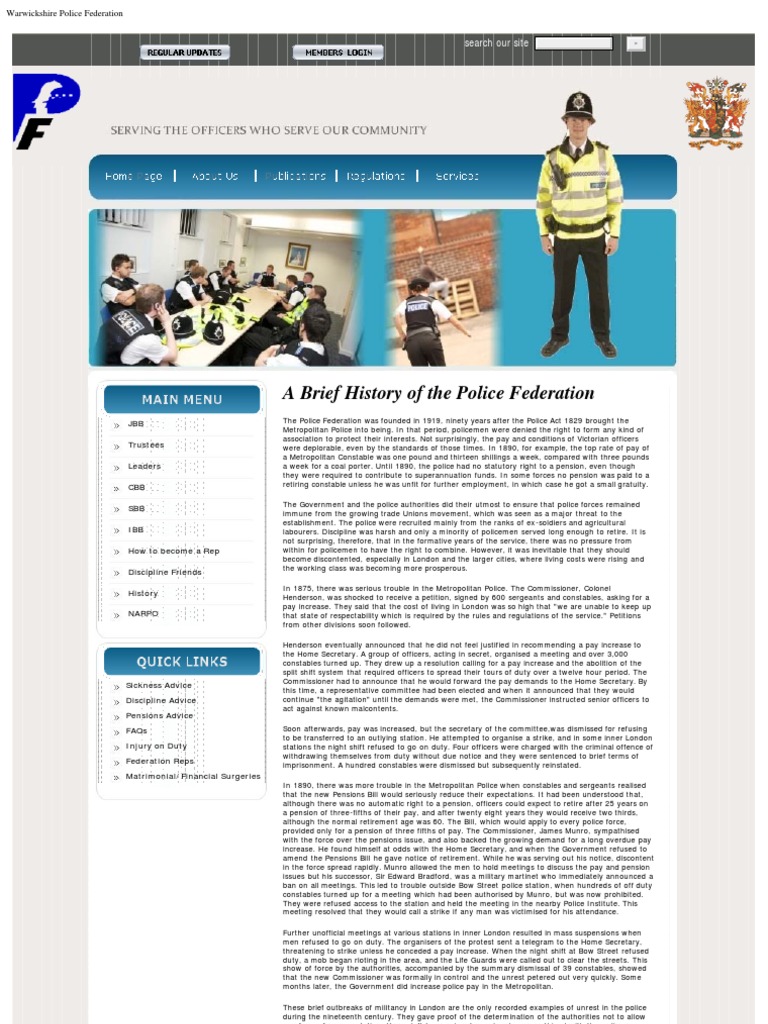 A Brief History of The Police Federation | PDF | Union (American Civil ...