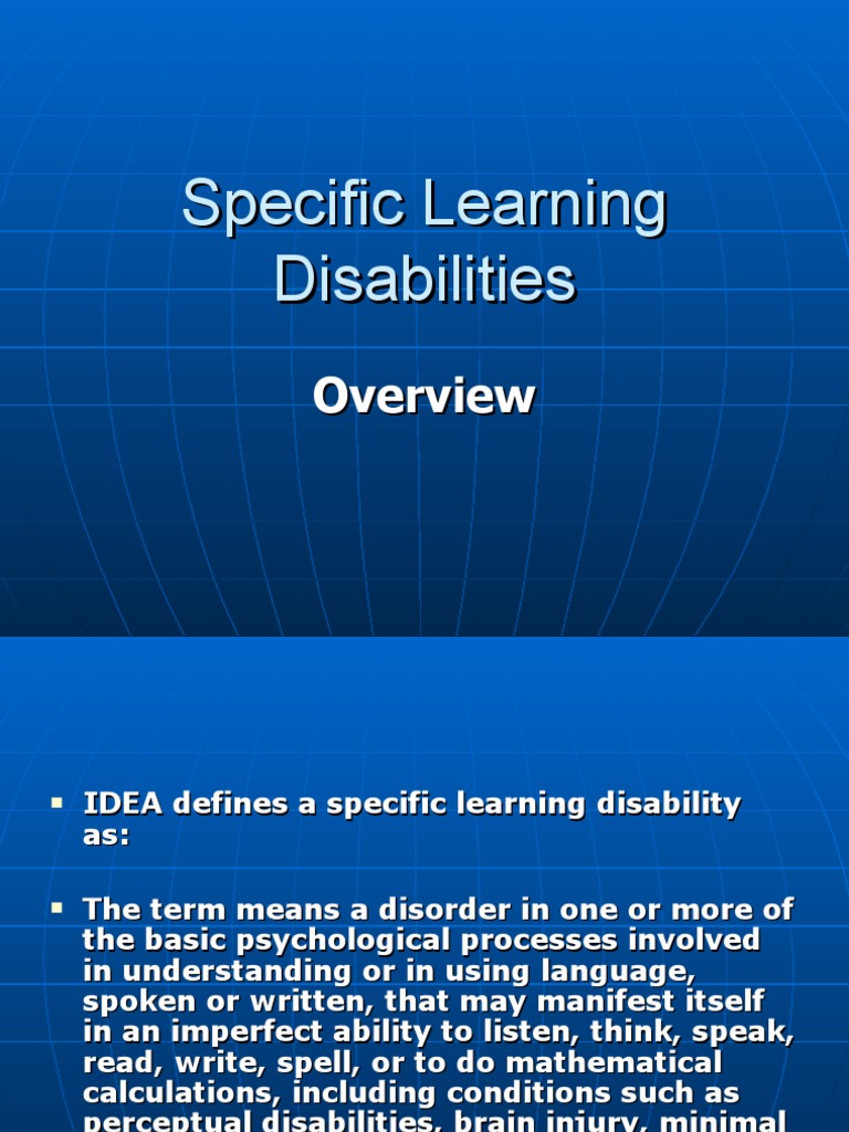 Specific Learning Disabilities | PDF | Learning Disability | Dyslexia
