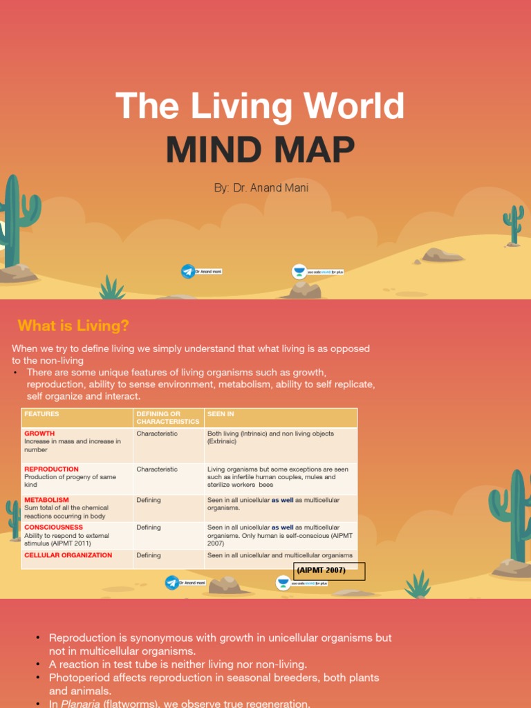 The Living World: Mind Map | PDF | Taxonomy (Biology) | Cell (Biology)