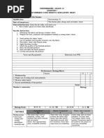 PERFORMANCE TASK SHEET IN FBS 10 - Mendoza Renalyn | PDF