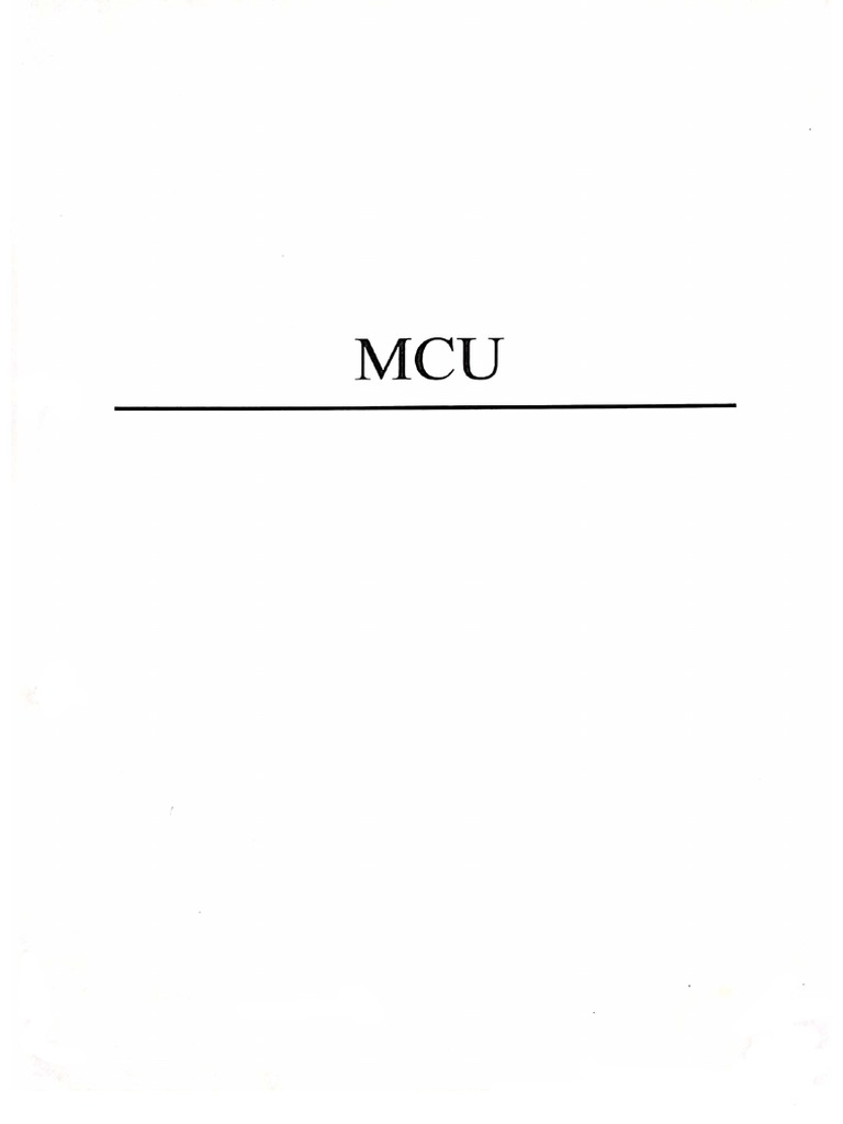 Mcu Notes de Cours | PDF