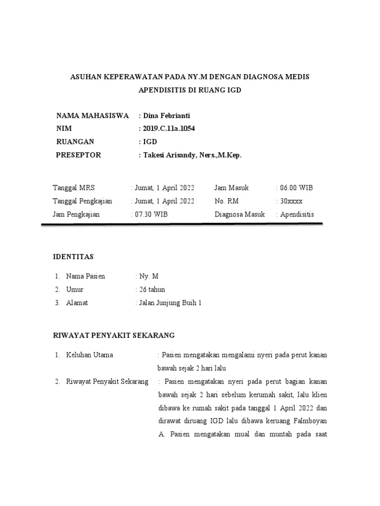 Dina Febrianti - Askep Apendisitis | PDF