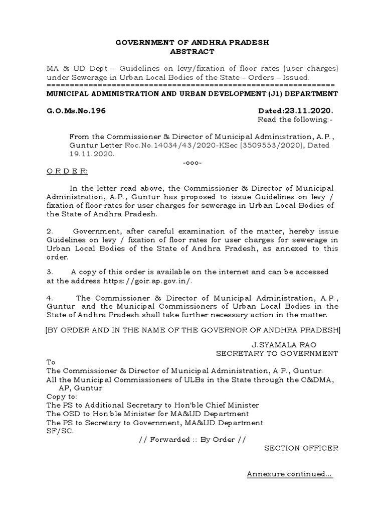Guidelines For Floor Charges User Charges | PDF | Economies