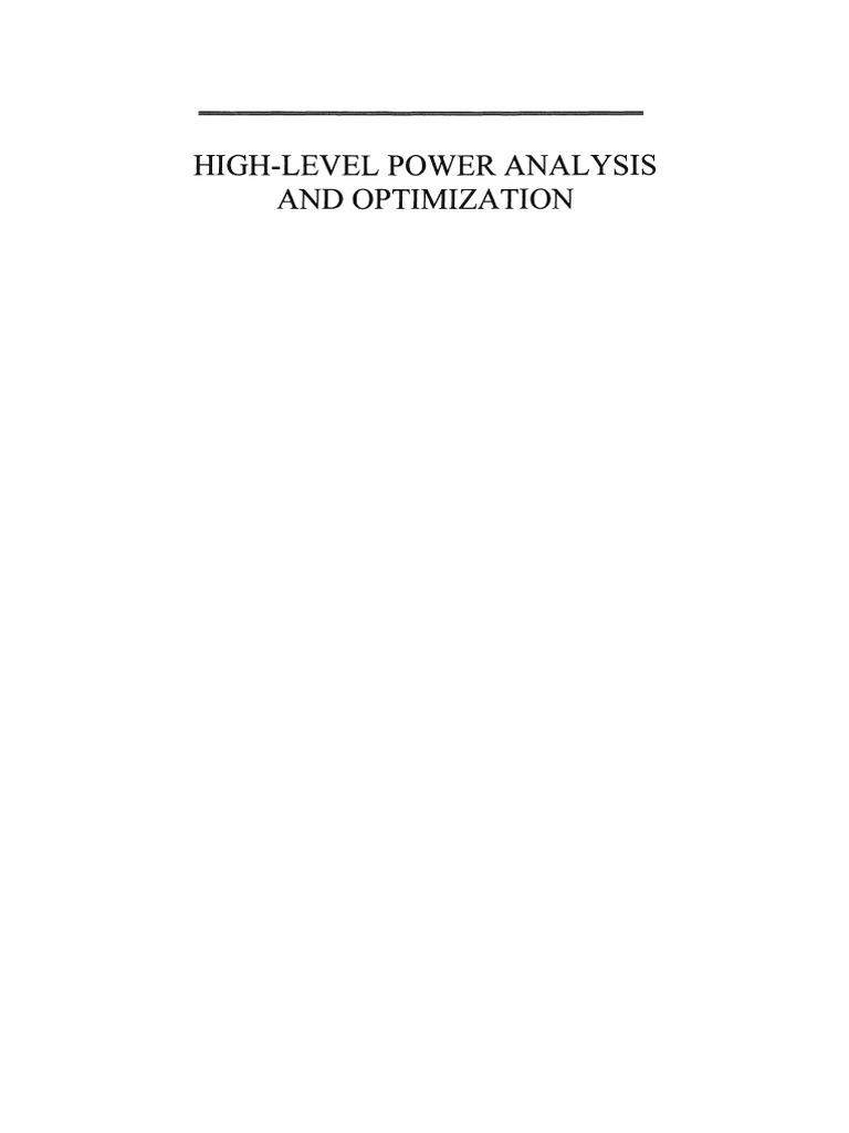 High-Level Power Analysis and Optimization | PDF | Logic Synthesis | Personal Computers