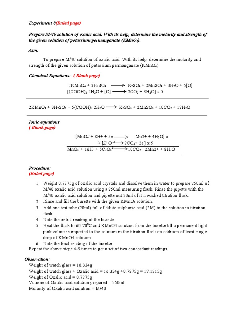 Volumetric Analysis 2 | PDF | Titration | Chemistry
