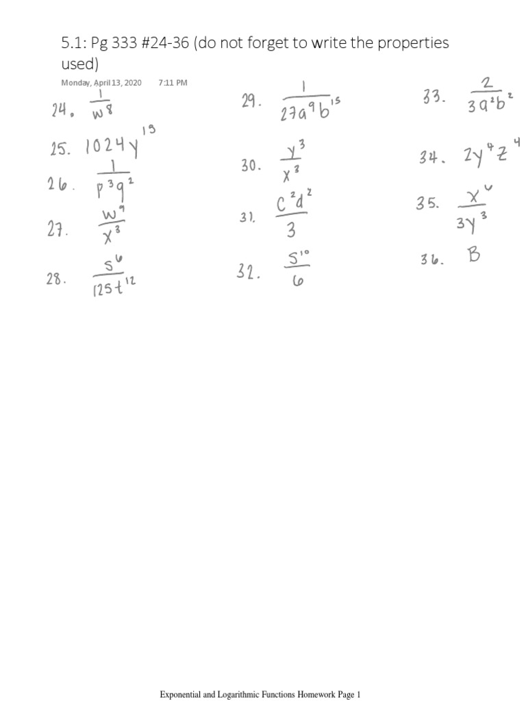 Algebra 2 5 1 Homework Key | PDF | Computers
