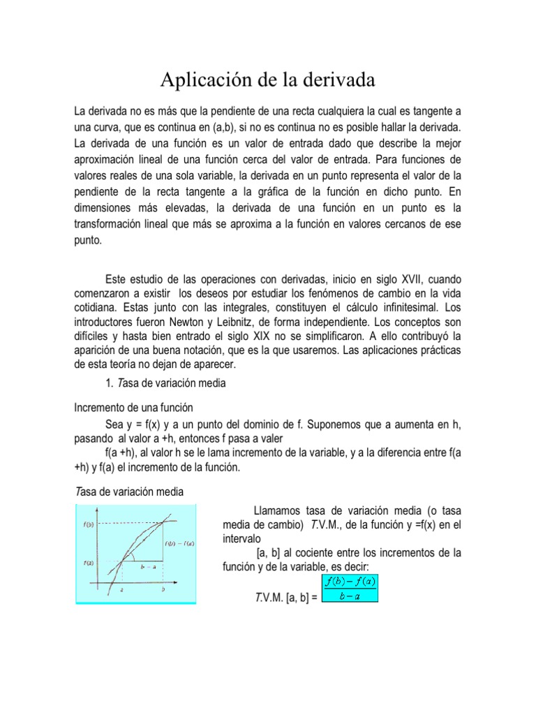 Aplicacion de La Derivada I | PDF | Derivado | Función continua