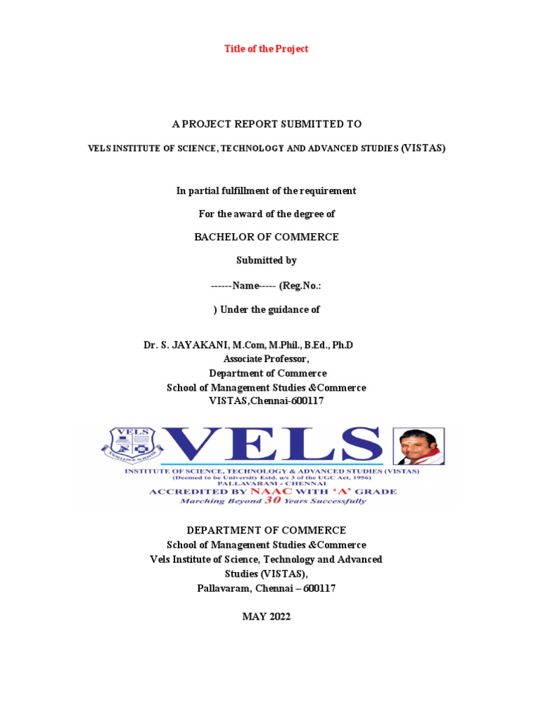 PROJECT FRONT PAGE Corrected | PDF | Academic Degree | Doctor Of Philosophy