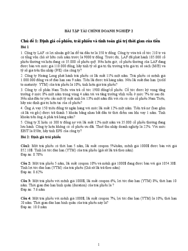 Bai Tap TCDN 2 | PDF