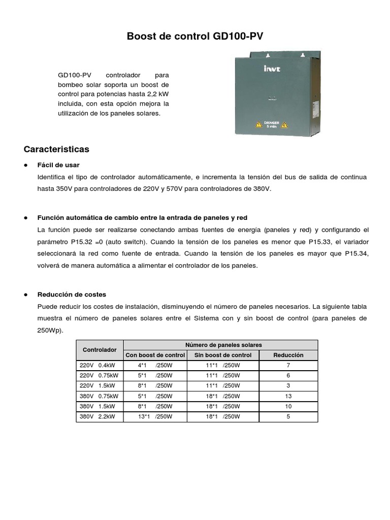 Manual Invt pp100 | PDF | Panel solar | Vatio