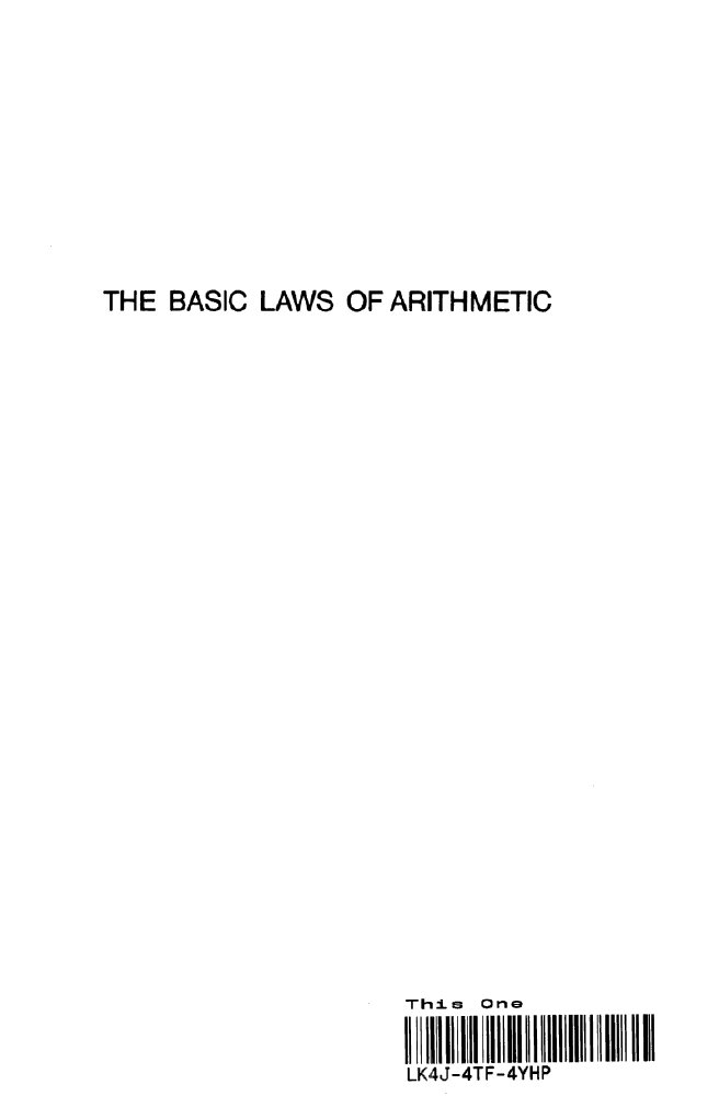 Frege The Basic Laws of Arithmetic | PDF