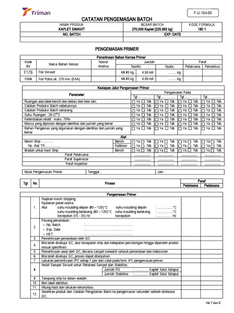 Pengemasan Primer Strip | PDF