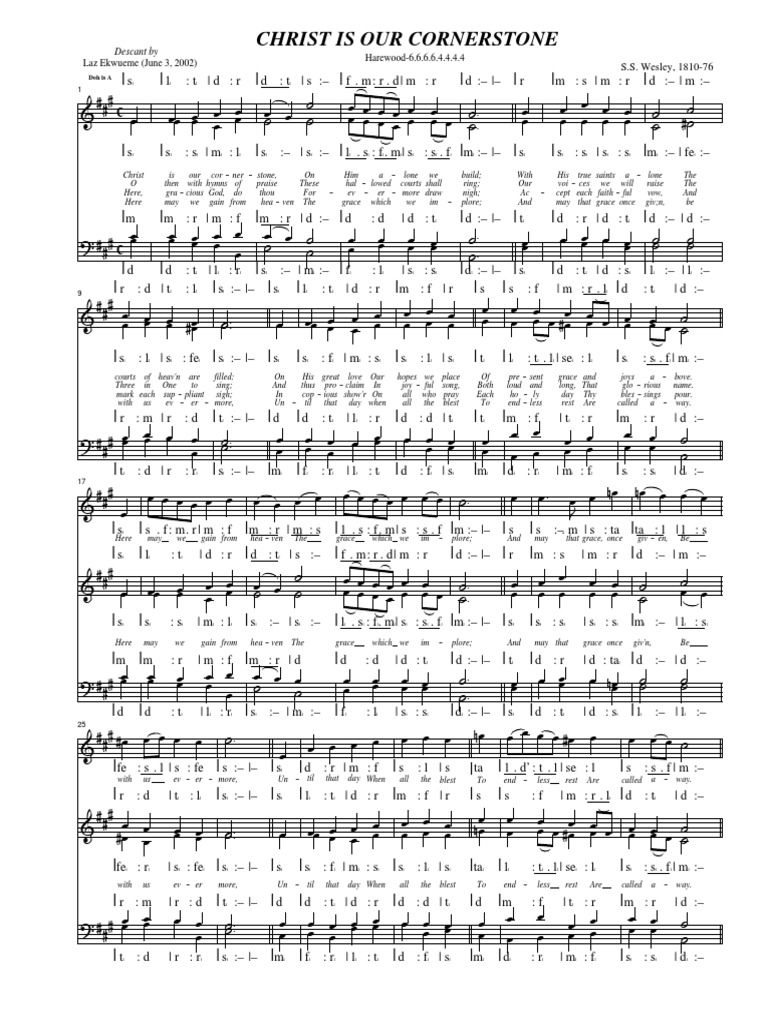 Christ Is Our Cornerstone Hymn | PDF