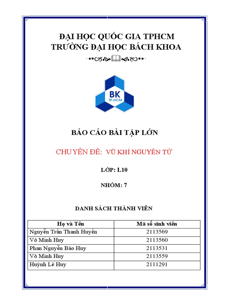 BÁO CÁO BTL VL2-NHÓM 7-Vũ Khí Nguyên T | PDF