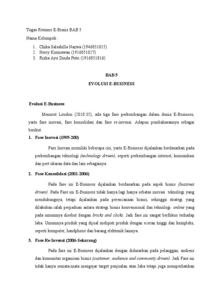 Tugas Resume E-Bisnis Bab 5 | PDF