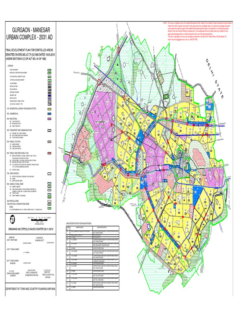 Gurgaon - Manesar Urban Complex - 2031 Ad: Department of Town and ...