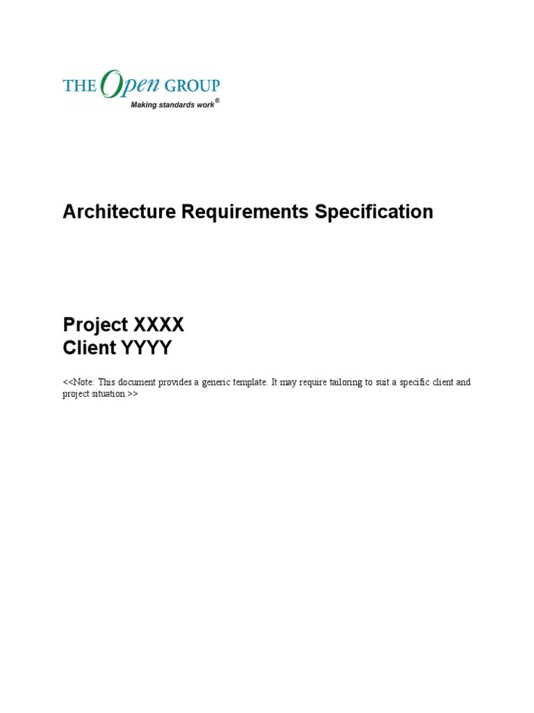 TOGAF 9 Template - Architecture Requirements Specification | PDF ...