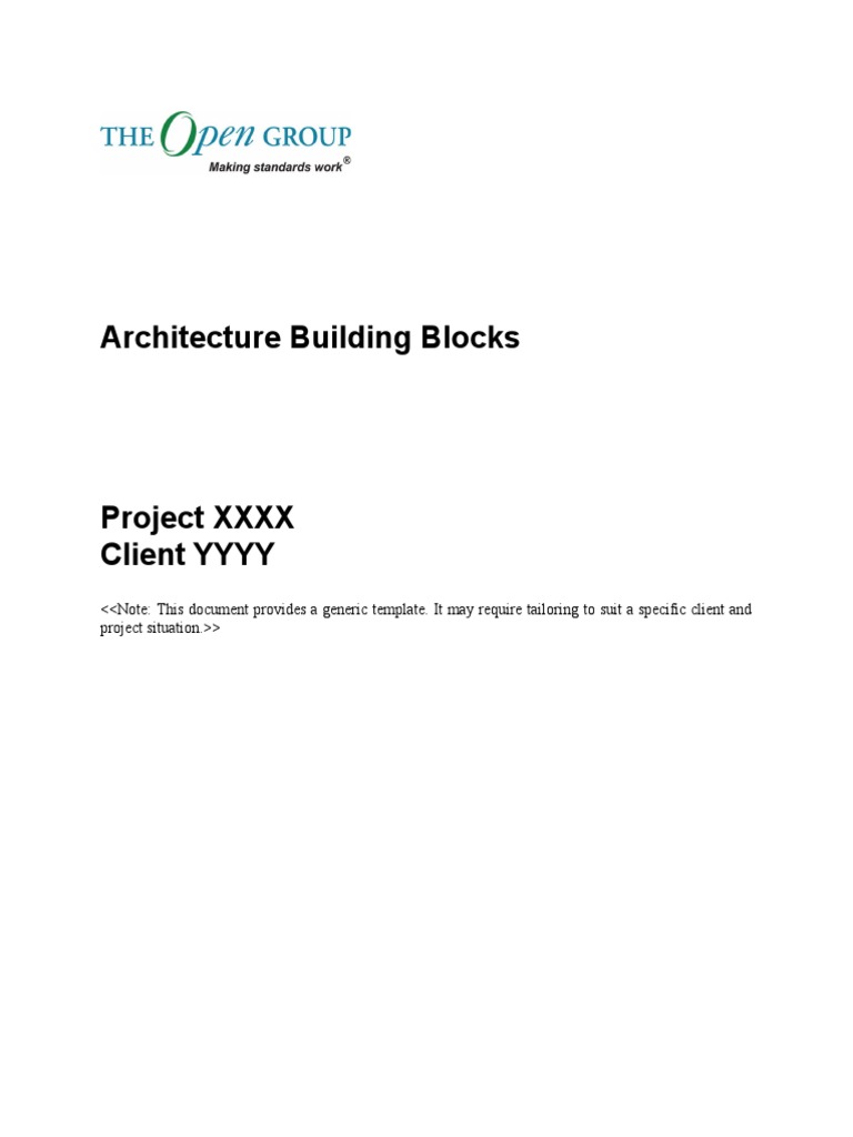 TOGAF 9 Template - Architecture Building Blocks | PDF | Computer ...
