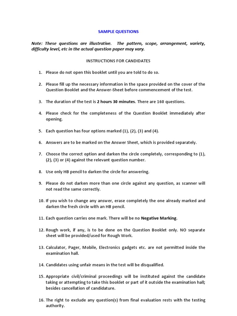 Sample Paper - UPES MET - II (June 2011) | PDF