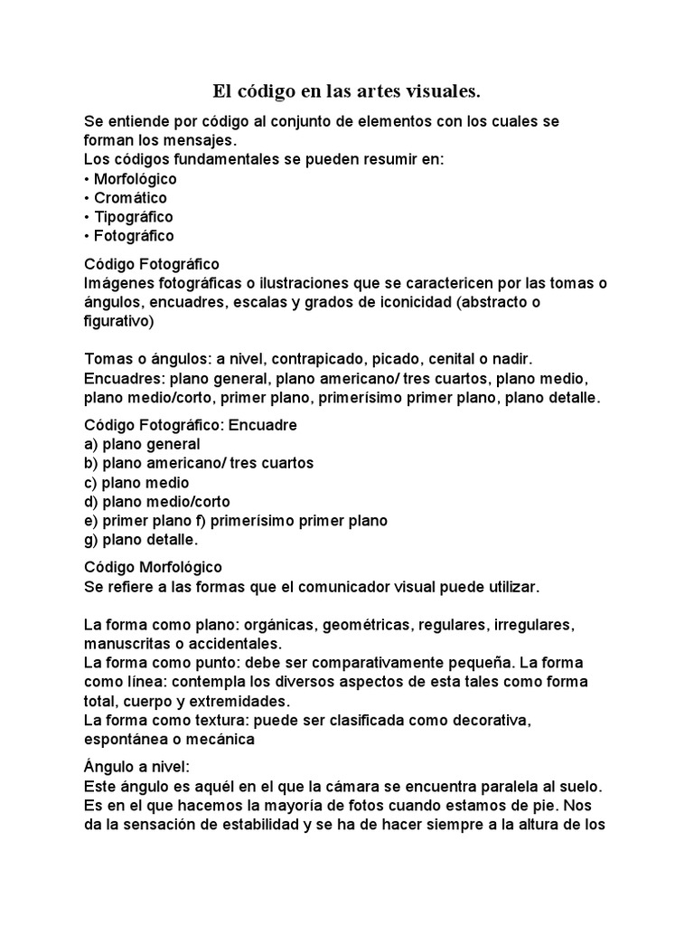 Codigo en Las Artes Visuales | PDF