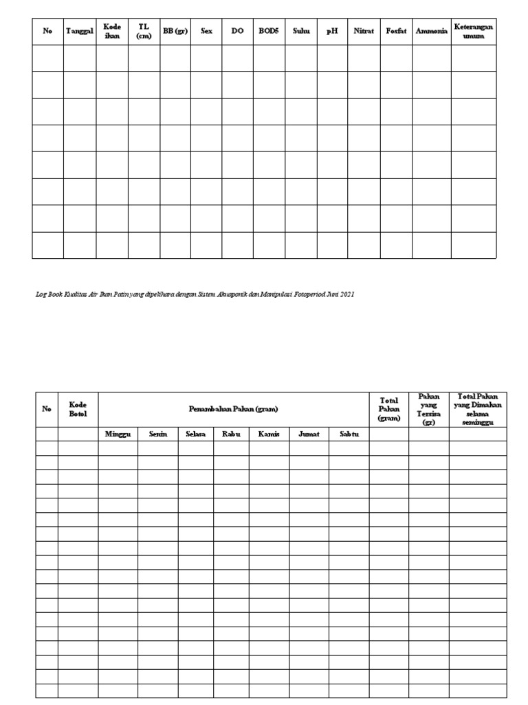 Log Book Penelitian | PDF