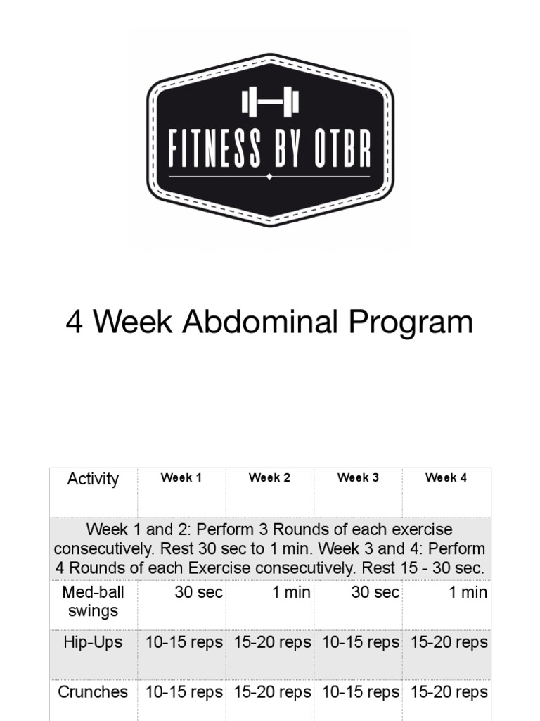 4 Week Abdominal Program | PDF | Cooking, Food & Wine | Wellness