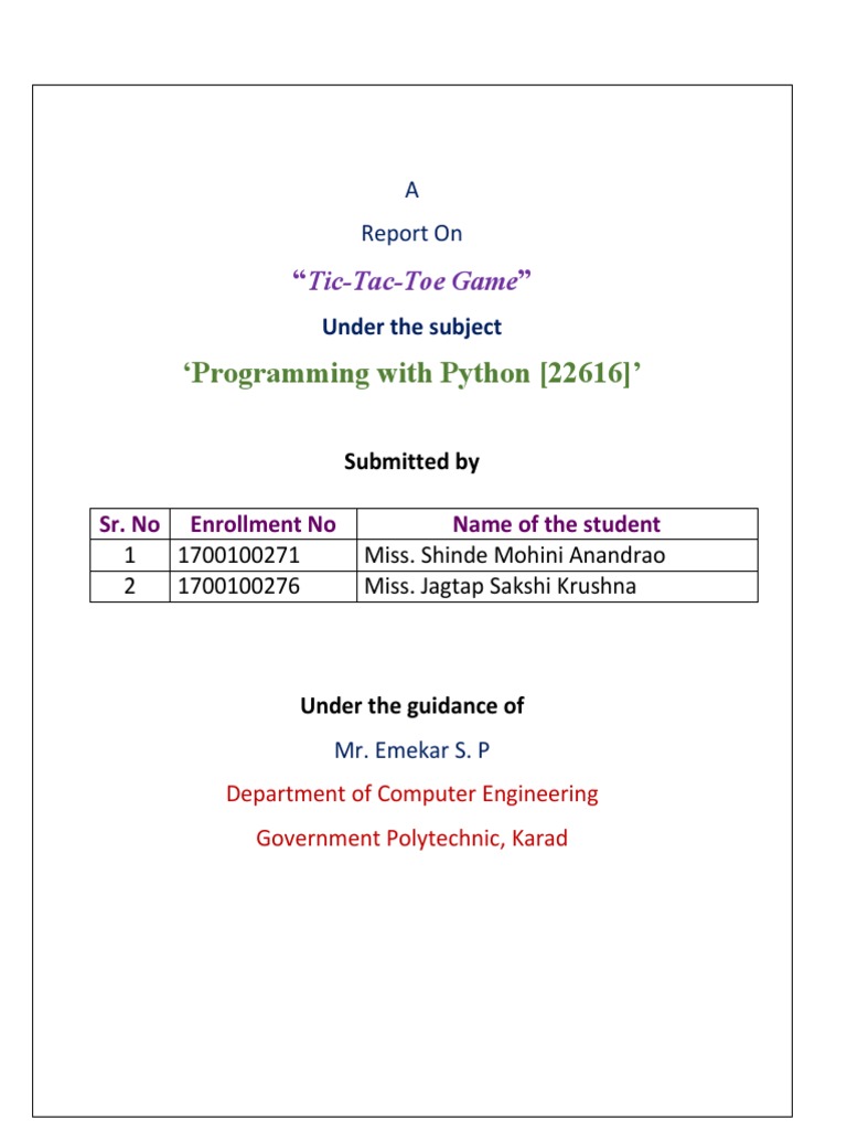Python Micro Project | PDF | Computing | Computer Programming