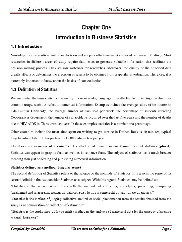 Chapter One Introduction To Business Statistics | PDF | Type I And Type ...