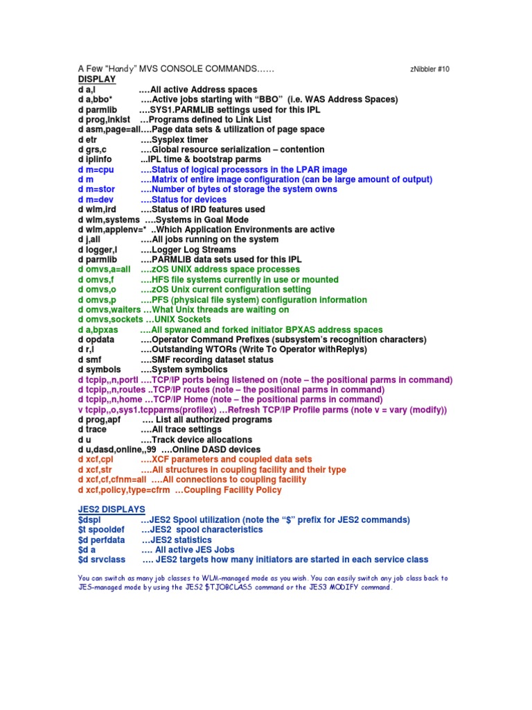 Mvs Console Commands | PDF | Booting | File System