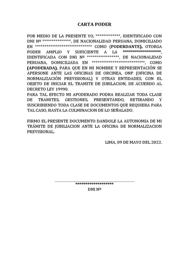 Carta Poder Simple | PDF