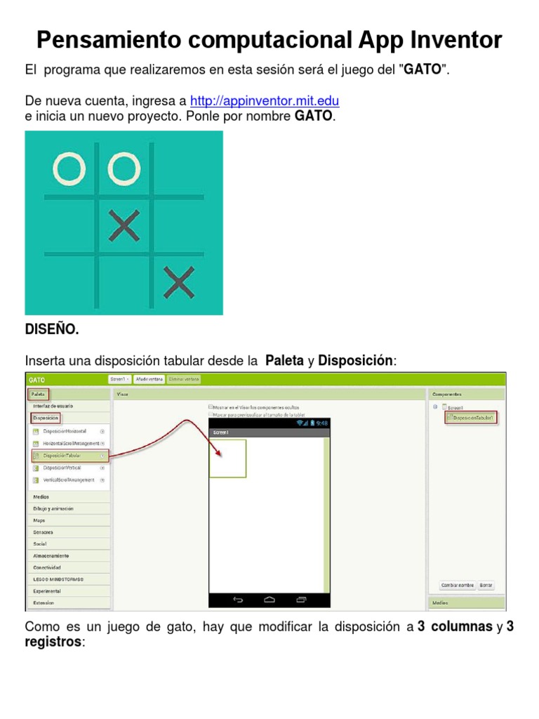Juego Gato Inventor Pensamiento Computacional | PDF | Ingeniería de ...