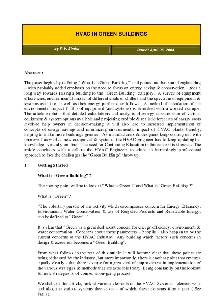 HVAC Green Buildings | PDF | Green Building | Air Conditioning