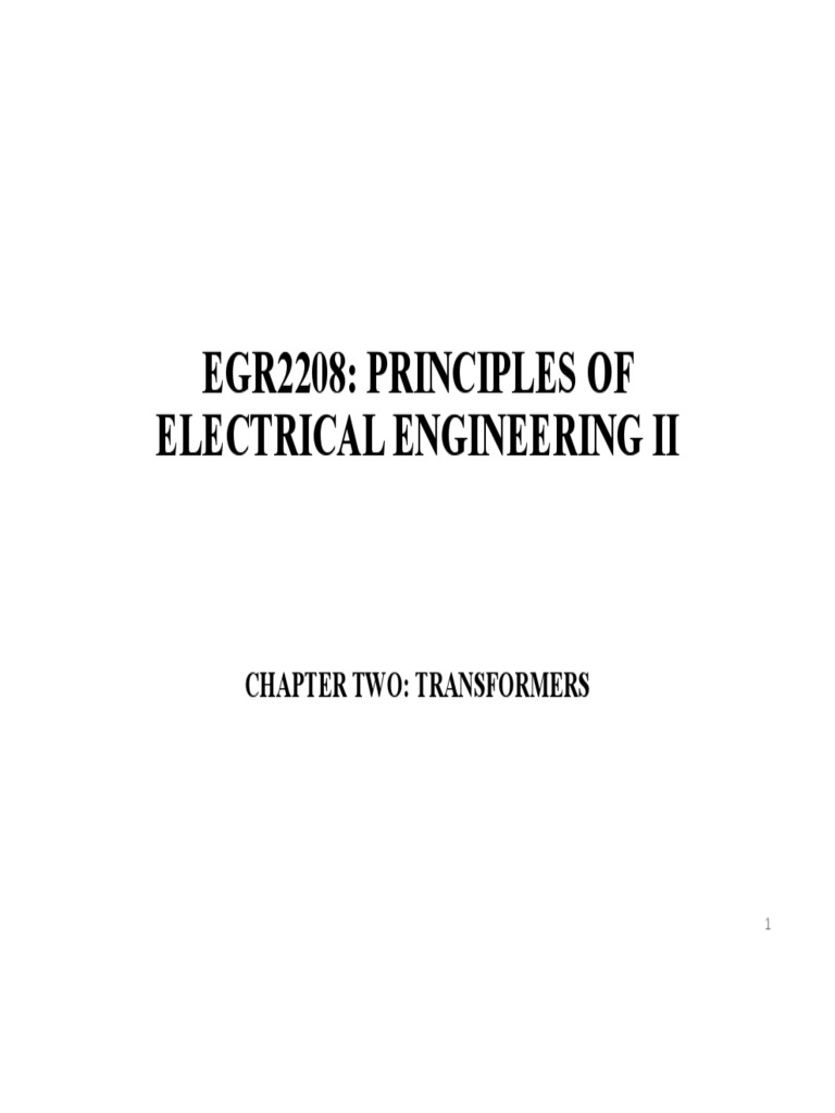 Egr2208: Principles of Electrical Engineering Ii: Chapter Two ...