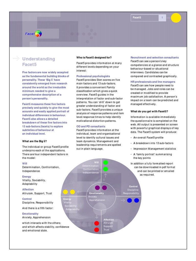 Understanding Facet5: Who Is Facet5 Designed For? | PDF | Psychological ...
