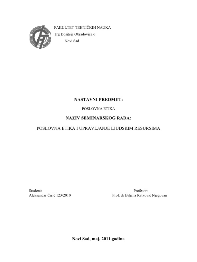 Poslovna Etika | PDF