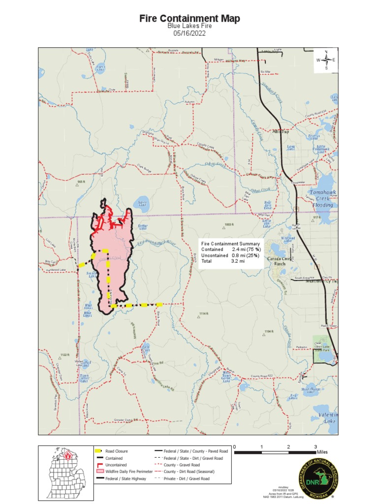 Blue Lakes Fire Map and Road Closures - 051622 | PDF