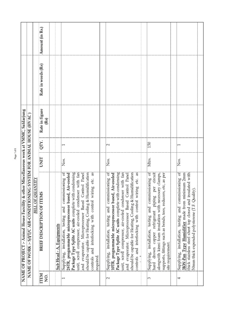Ac Boq | PDF | Duct (Flow) | Hvac