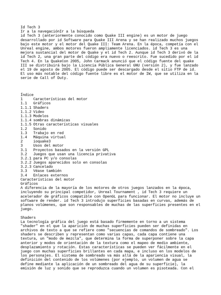 Id Tech 3 | PDF | Informática | Desarrollo de software