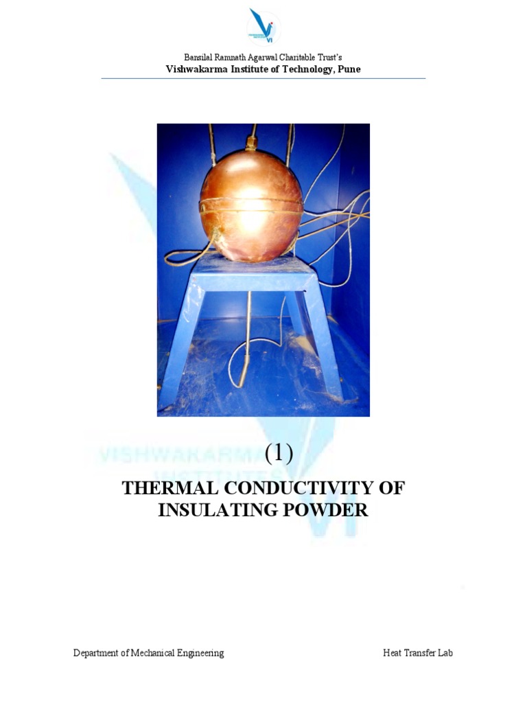 Thermal Conductivity of Insulating Powder: Vishwakarma Institute of ...