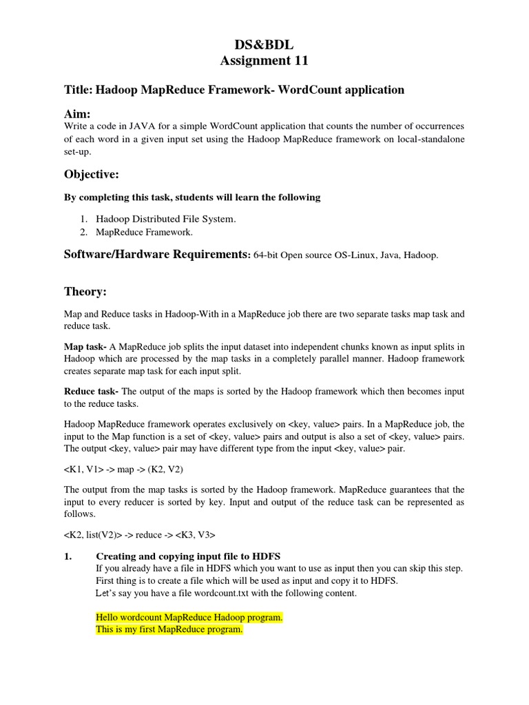 Assignment 11 DSBDA | PDF | Apache Hadoop | Map Reduce
