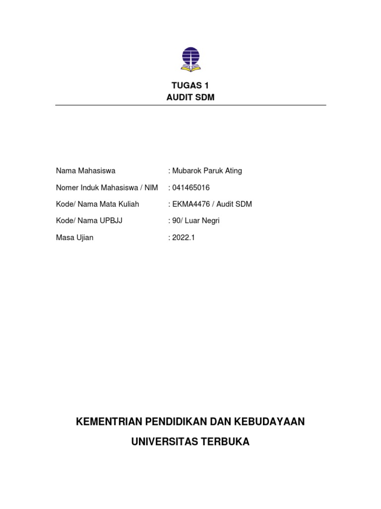 Tugas 1 - EKMA4476 - Audit SDM | PDF