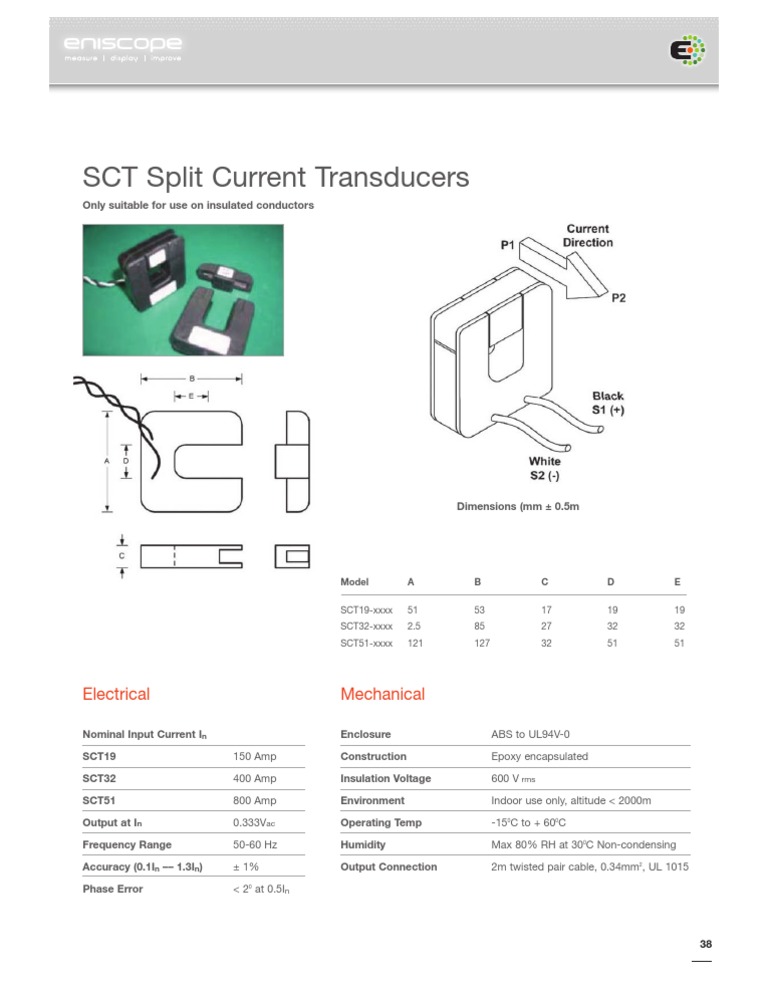 Split Current Transducer | PDF