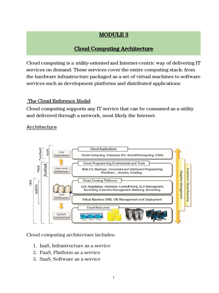 Cloud Computing Architecture Module III - Copy | PDF | Cloud Computing ...