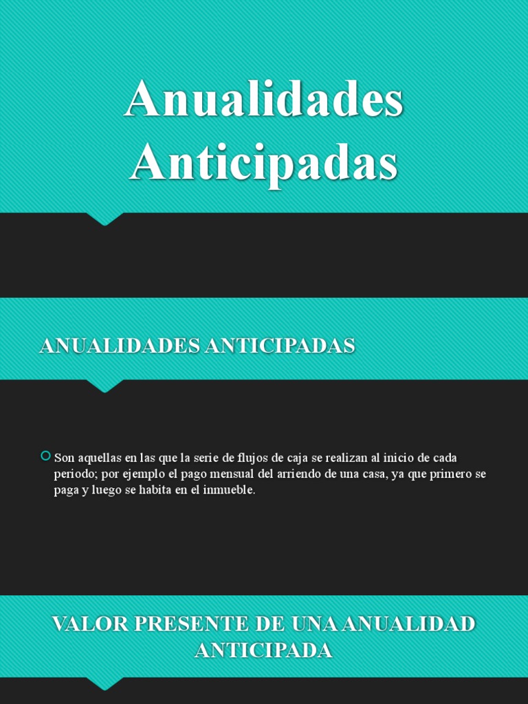 Anualidades Anticipadas | PDF | Interés | Economias