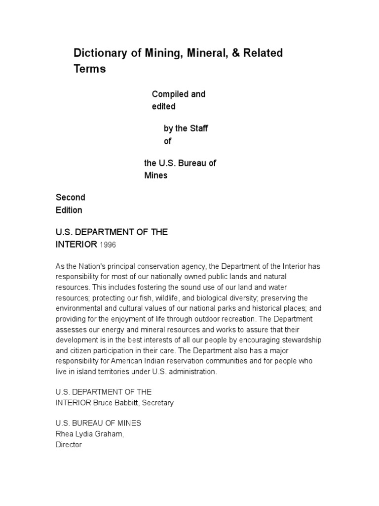 Dictionary of Mining, Mineral, & Related Terms | PDF | Absorption ...
