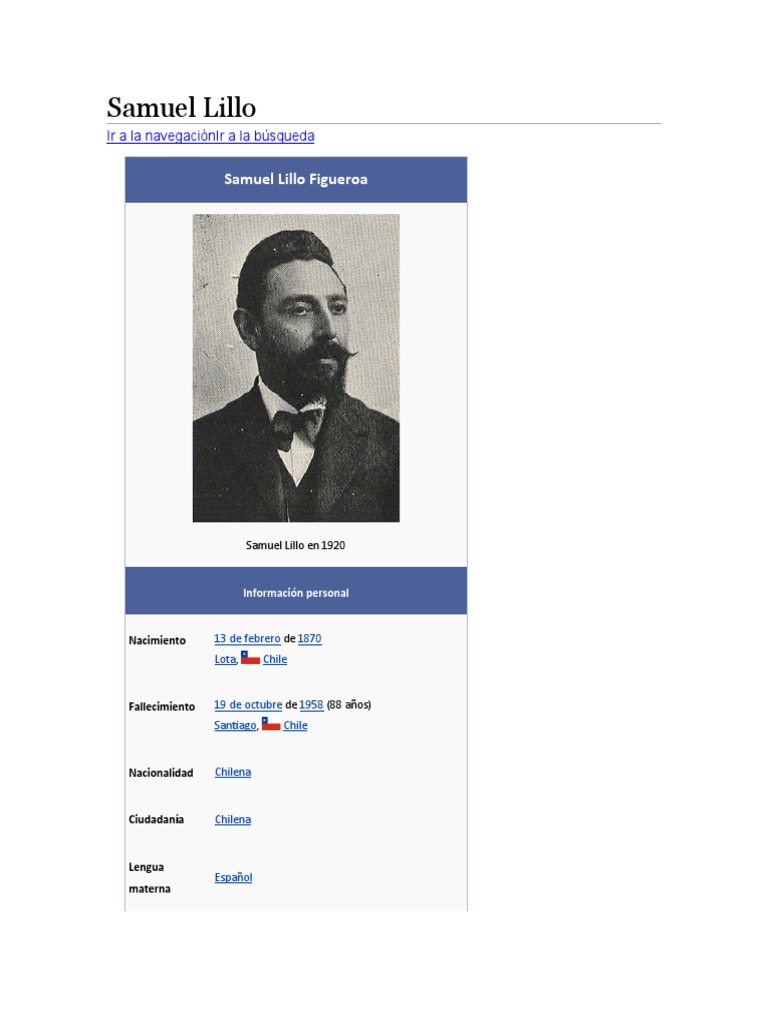 Samuel Lillo | PDF | Chile