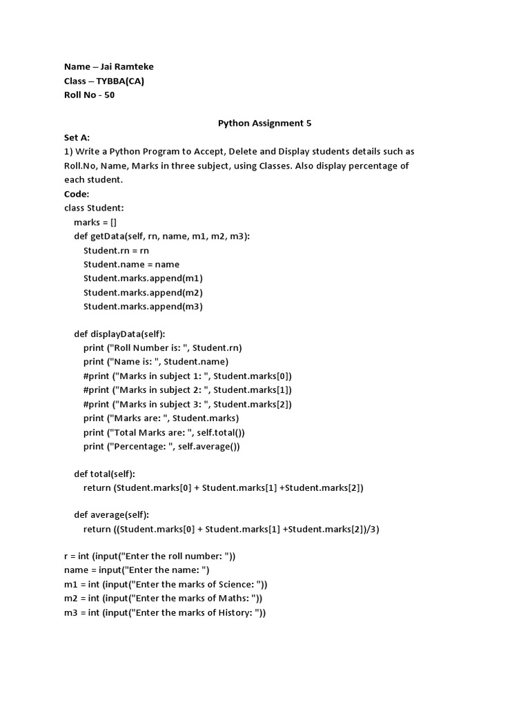 Student Python Assignments on Classes and Object Oriented Programming Concepts | PDF | Length | Area