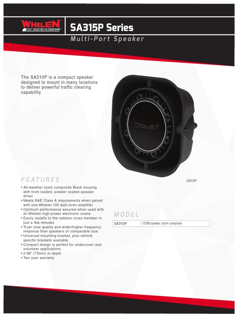 SA315P Series: Multi-Port Speaker | PDF | Dodge | Chevrolet Silverado