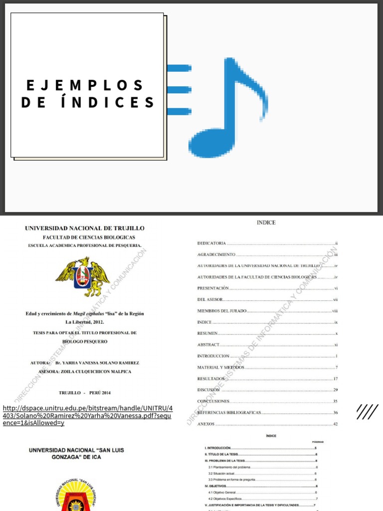 Ejemplos de Índices para Documentos | PDF